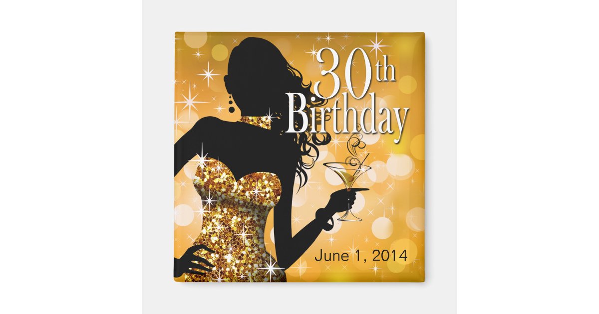 Bring the Bling Sparkle 30th Birthday | gold Magnet | Zazzle
