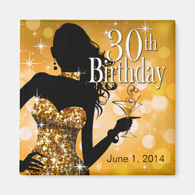 Bring the Bling Sparkle 30th Birthday | gold Magnet | Zazzle