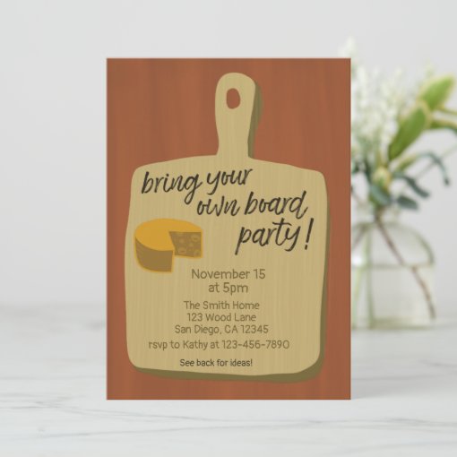 Bring Your Own Board Party Invitation | Zazzle