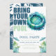 Bring Your Own Pool Party Blue Turquoise Invitation | Zazzle