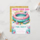 Bring Your Own Pool Party Pink Turquoise glitter Invitation | Zazzle
