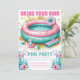 Bring Your Own Pool Party Pink Turquoise glitter Invitation | Zazzle