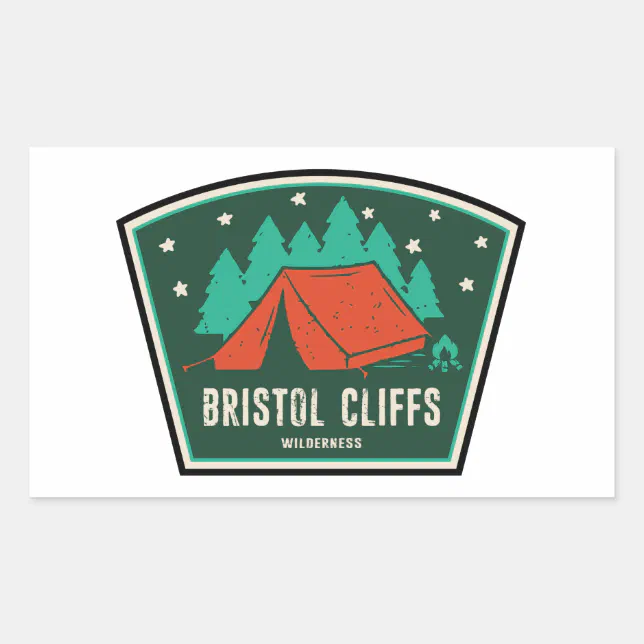 Bristol Cliffs Wilderness Vermont Camping Rectangular Sticker | Zazzle