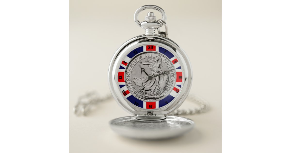 BRITANNIA COIN POCKET WATCH | Zazzle