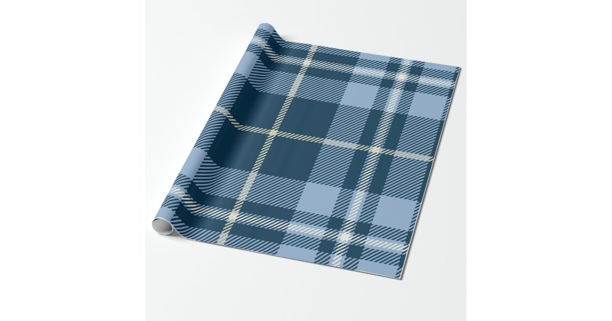 British Blue Tartan Christmas Wrapping Paper | Zazzle