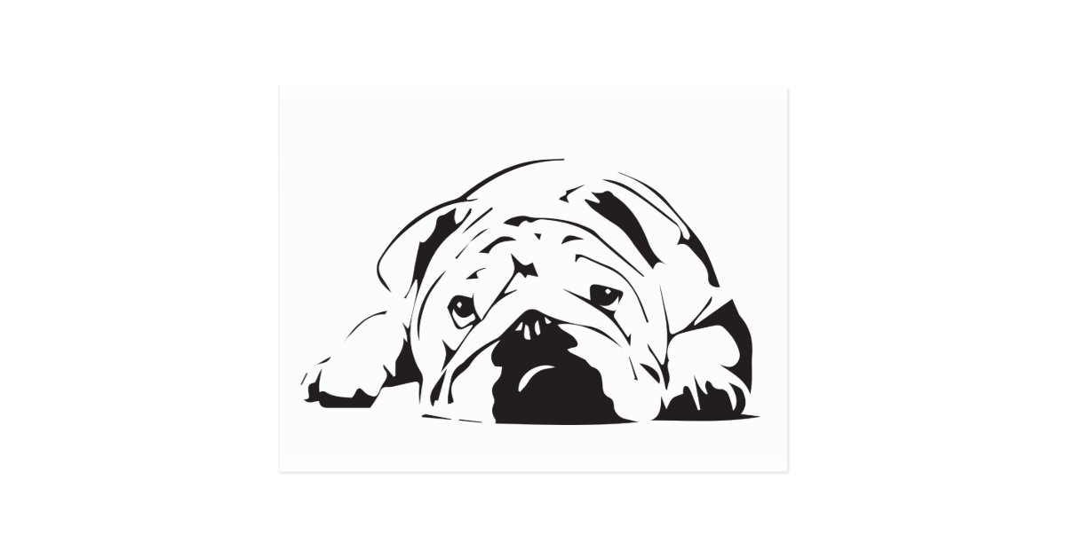 British Bulldog Stencil Postcard | Zazzle.com