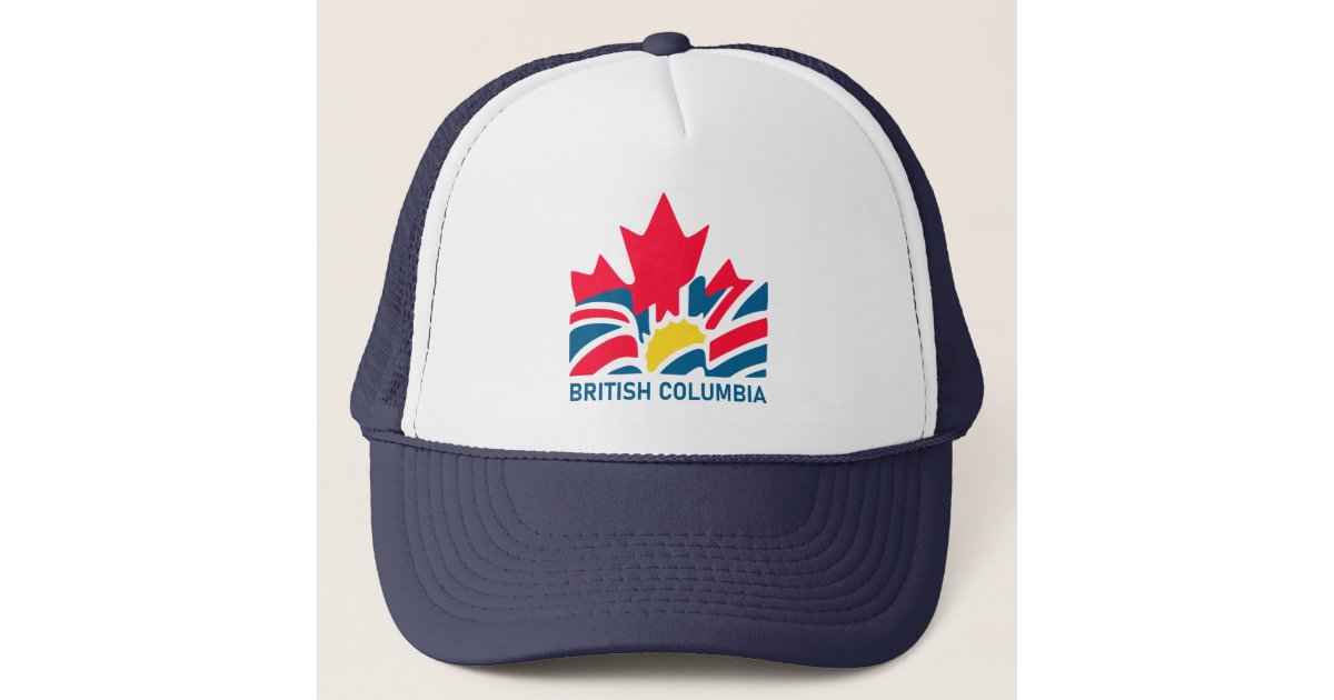 British Columbia Flag Canada Vintage Souvenirs Trucker Hat | Zazzle