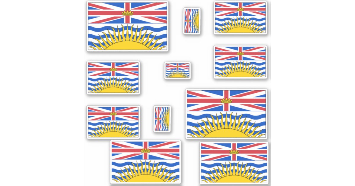 British Columbia Flags Graphic Sticker | Zazzle