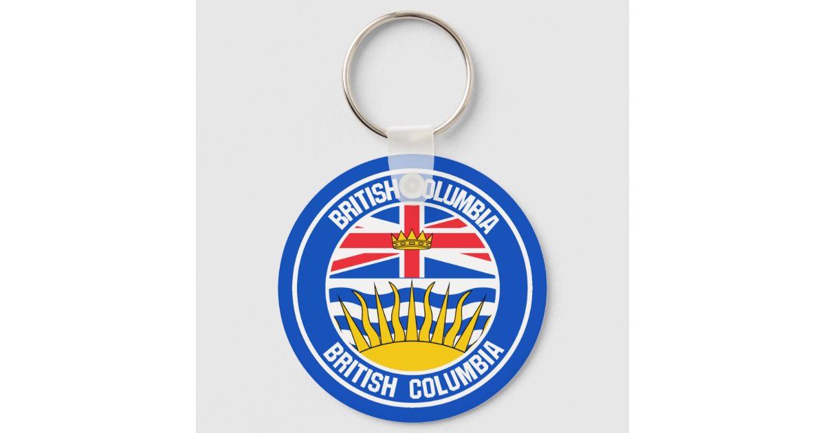 British Columbia Round Emblem Keychain | Zazzle