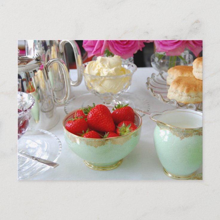 British Cream Tea Postcard | Zazzle