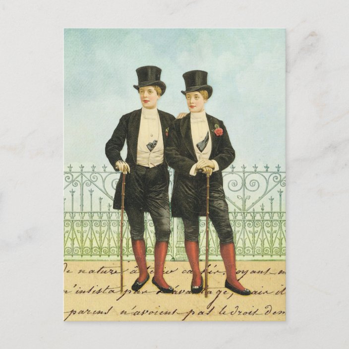 British Dandy Boys in Tops and Tails Postcard | Zazzle.com