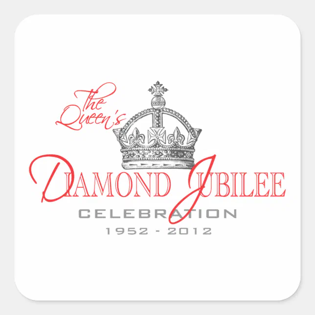 British Diamond Jubilee - Royal Souvenir Square Sticker | Zazzle