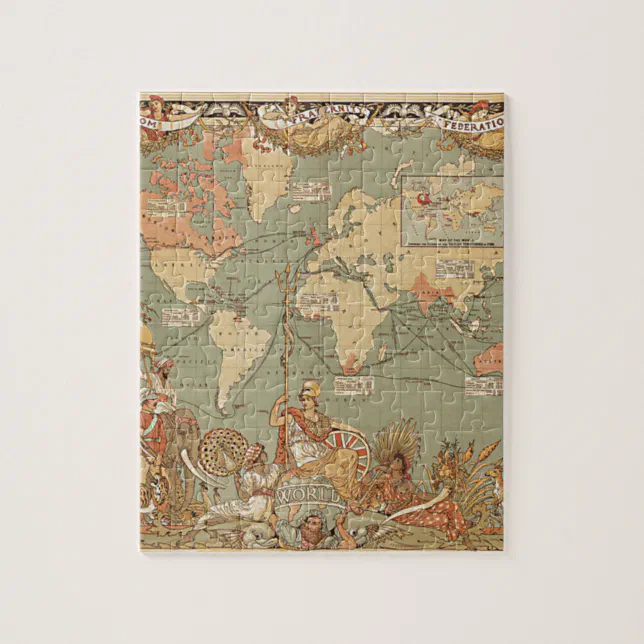British Empire Vintage Victorian World Map Jigsaw Puzzle | Zazzle