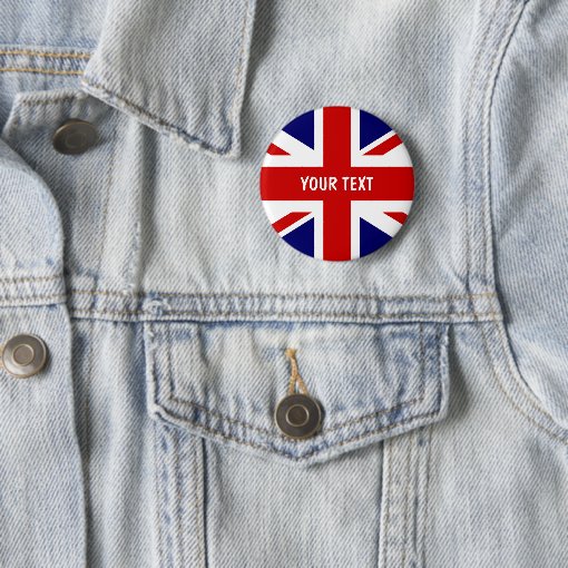 British flag buttons | Personalized Union Jack | Zazzle