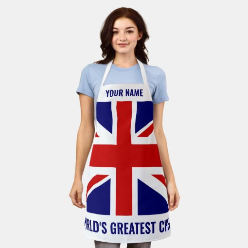British flag custom BBQ cooking kitchen apron | Zazzle