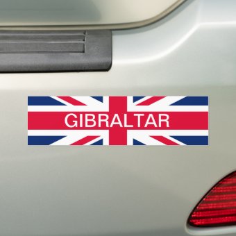 British Flag & Gibraltar Text Bumper Sticker | Zazzle