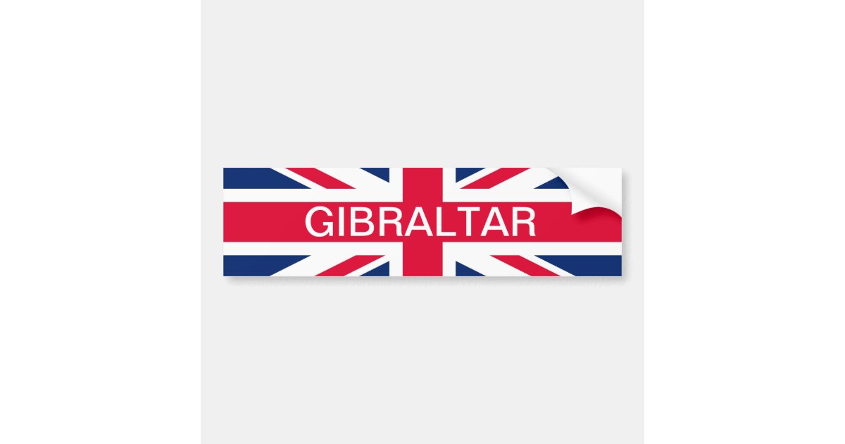 British Flag & Gibraltar Text Bumper Sticker | Zazzle