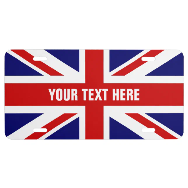 British flag license plate with Union Jack | Zazzle