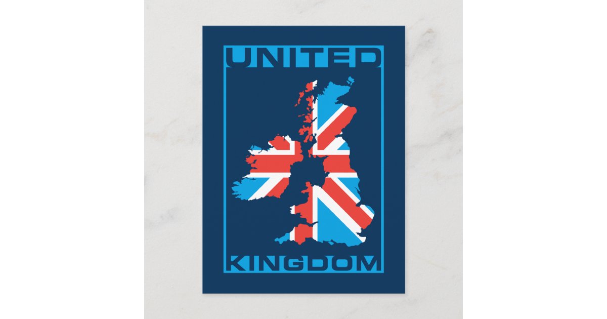 British Flag Map Postcard | Zazzle