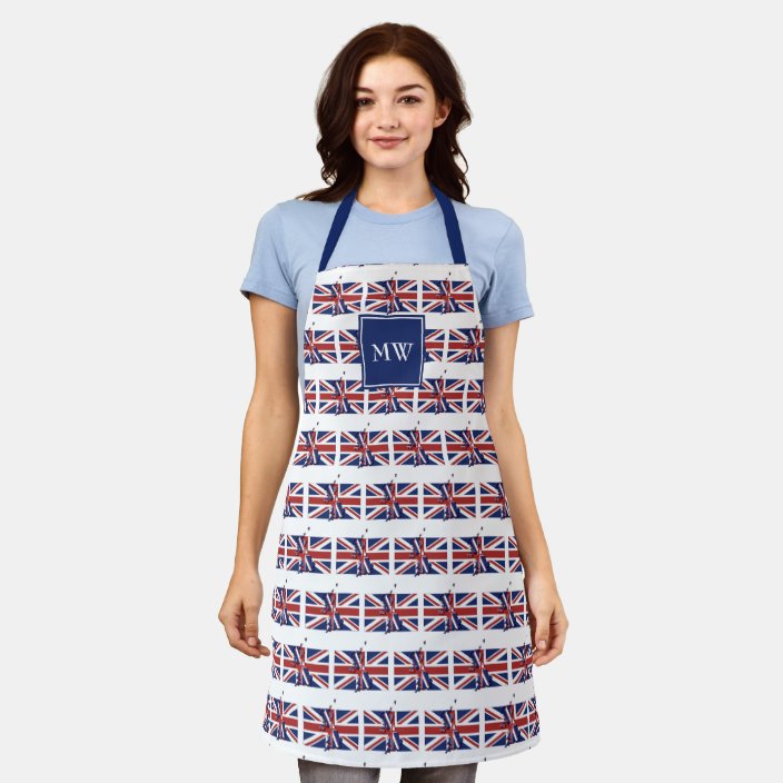 BRITISH FLAG | Monogram | Union Jack Apron | Zazzle.com