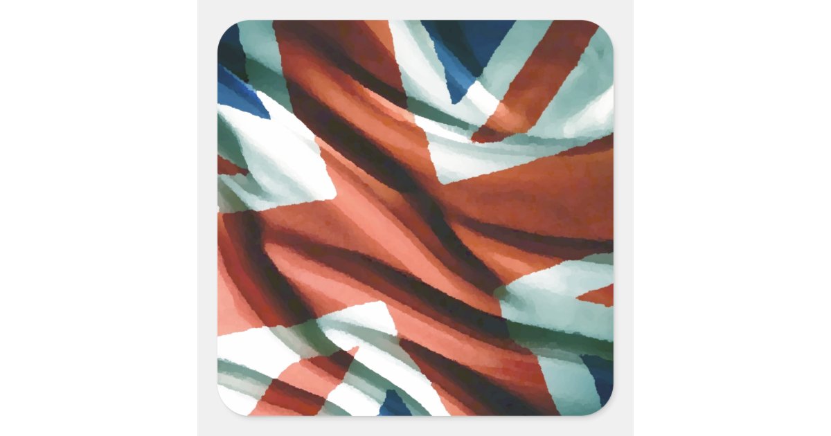 British Flag Pop Art Square Sticker | Zazzle