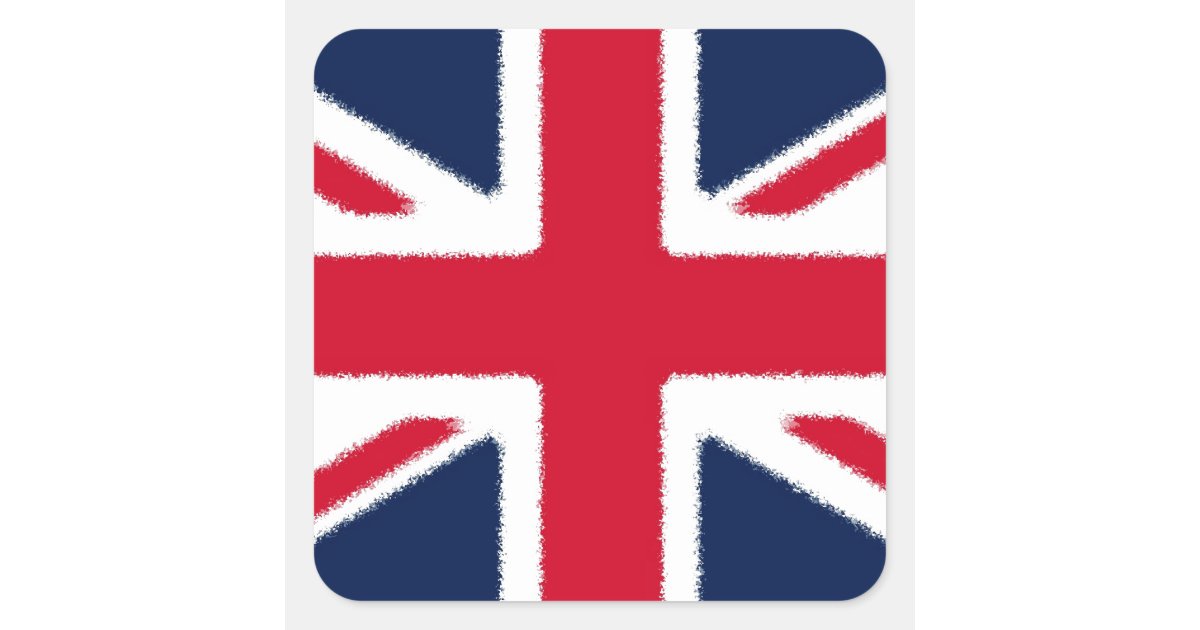 British Flag Square Sticker | Zazzle