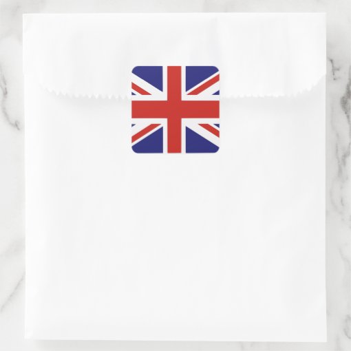 British flag square sticker | Zazzle