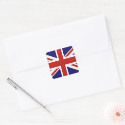 British flag square sticker | Zazzle