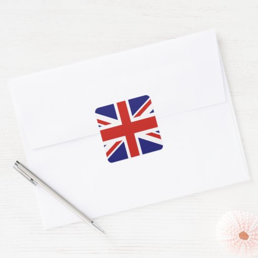 British flag square sticker | Zazzle
