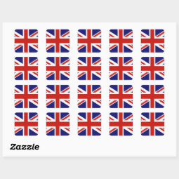 British flag square sticker | Zazzle