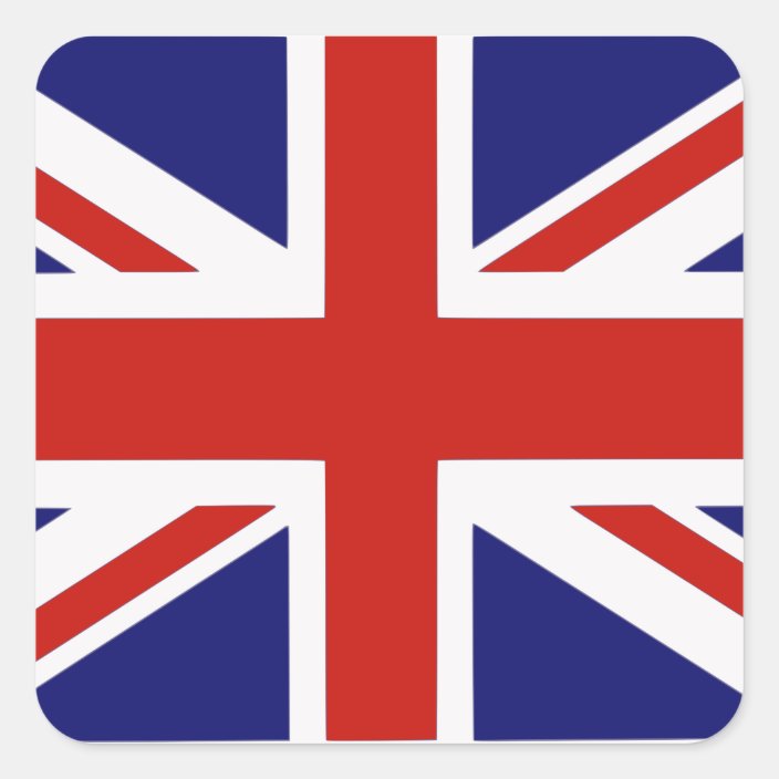 British flag square sticker | Zazzle.com