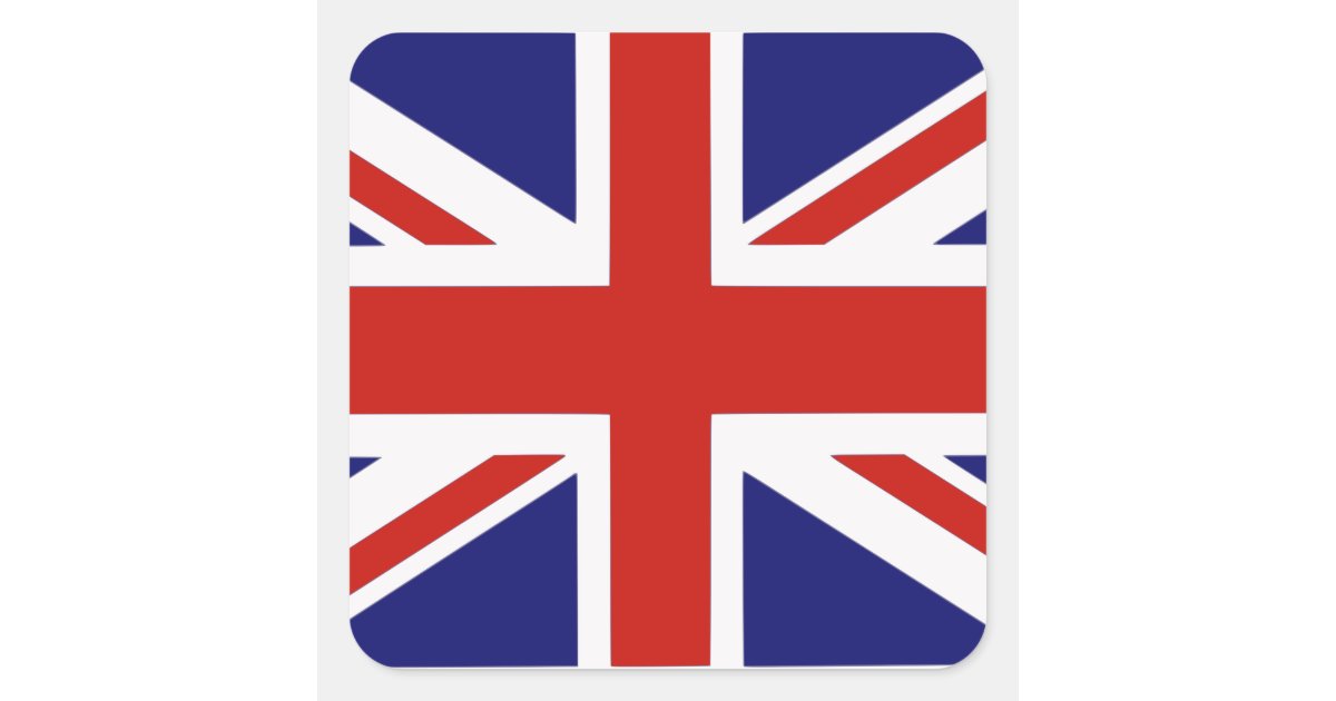 British flag square sticker | Zazzle