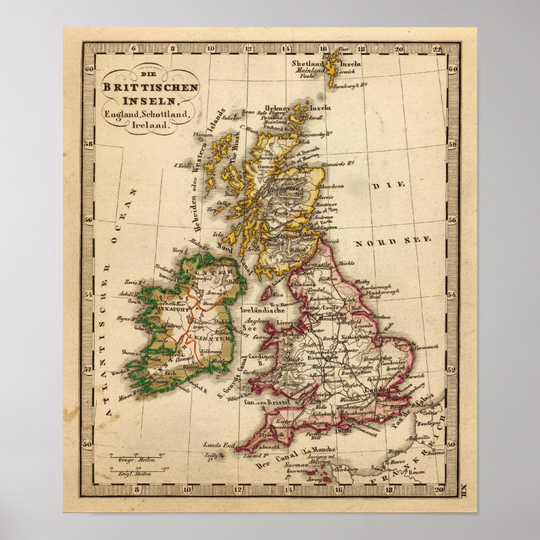 British Isles Map Poster | Zazzle