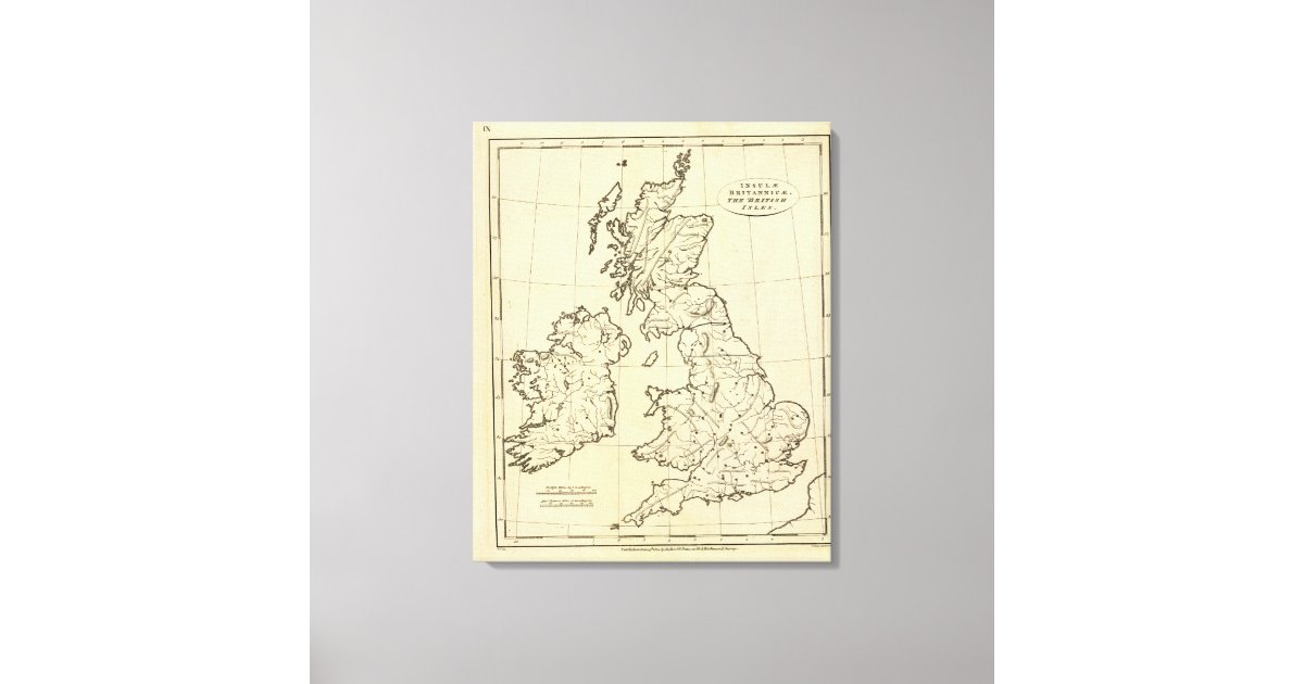 British Isles outline map Canvas Print | Zazzle