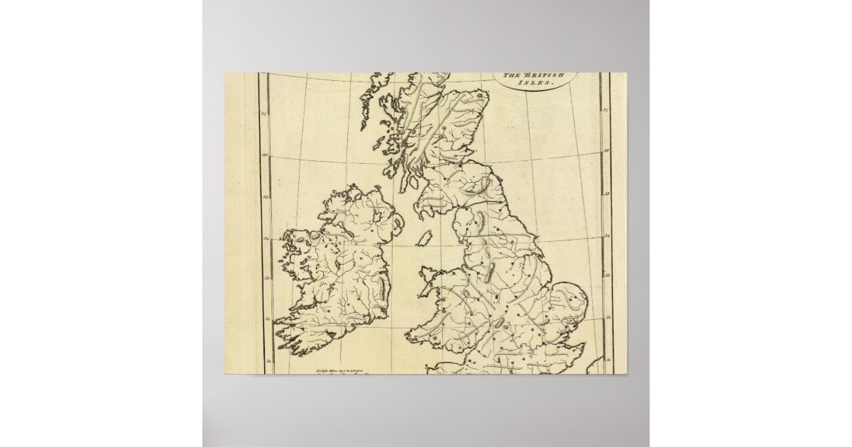 British Isles outline map Poster | Zazzle