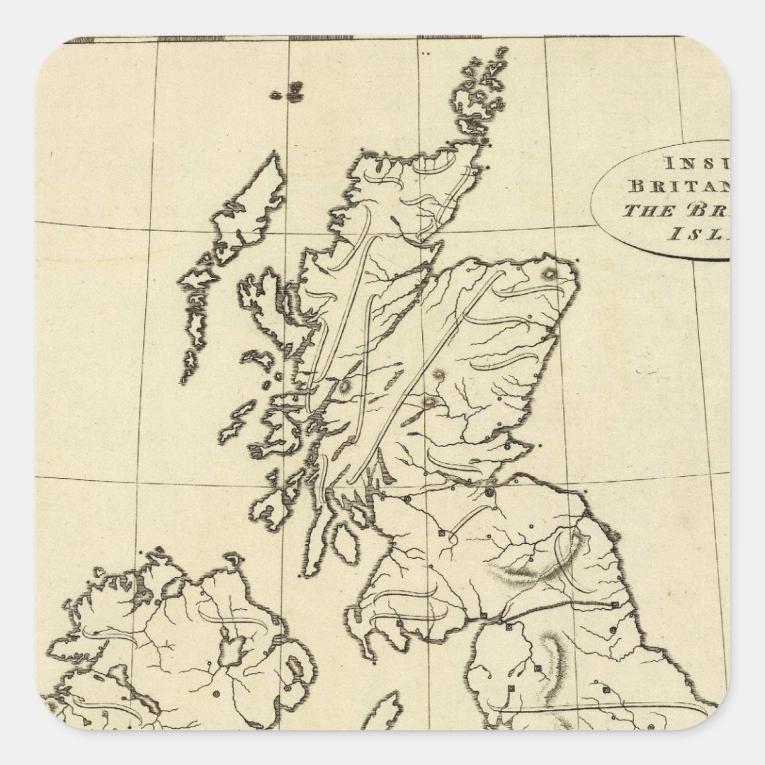 British Isles outline map Square Sticker | Zazzle