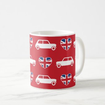British Mini Cooper Hearts - Red Coffee Mug | Zazzle