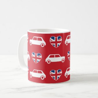 British Mini Cooper Hearts - Red Coffee Mug | Zazzle