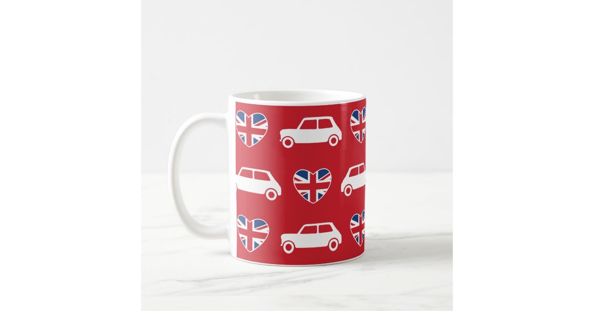 British Mini Cooper Hearts - Red Coffee Mug | Zazzle