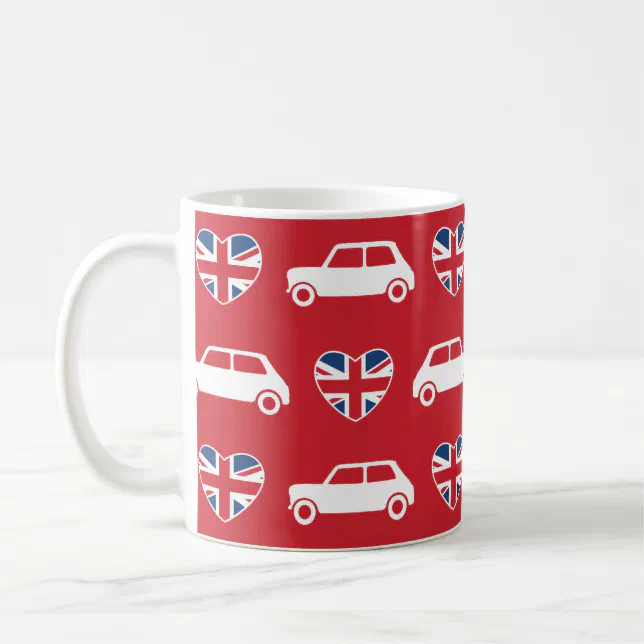British Mini Cooper Hearts - Red Coffee Mug | Zazzle