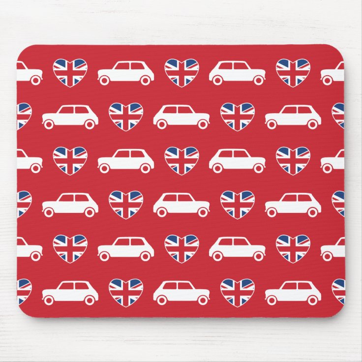 British Mini Cooper Hearts - Red Mouse Pad | Zazzle