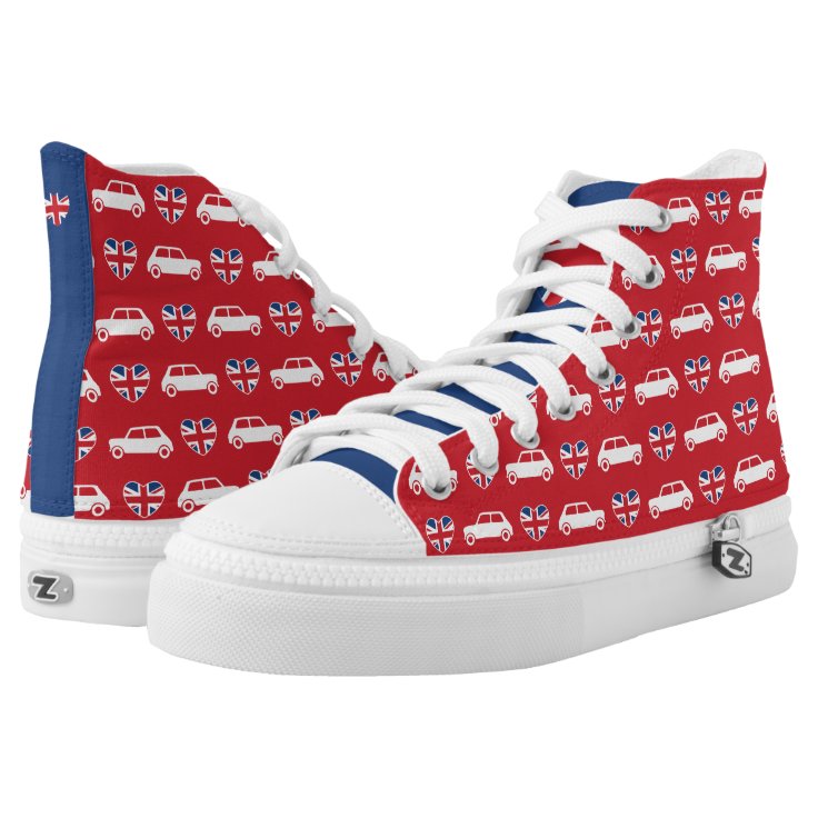 British Mini Cooper Hearts - Red Shoes | Zazzle