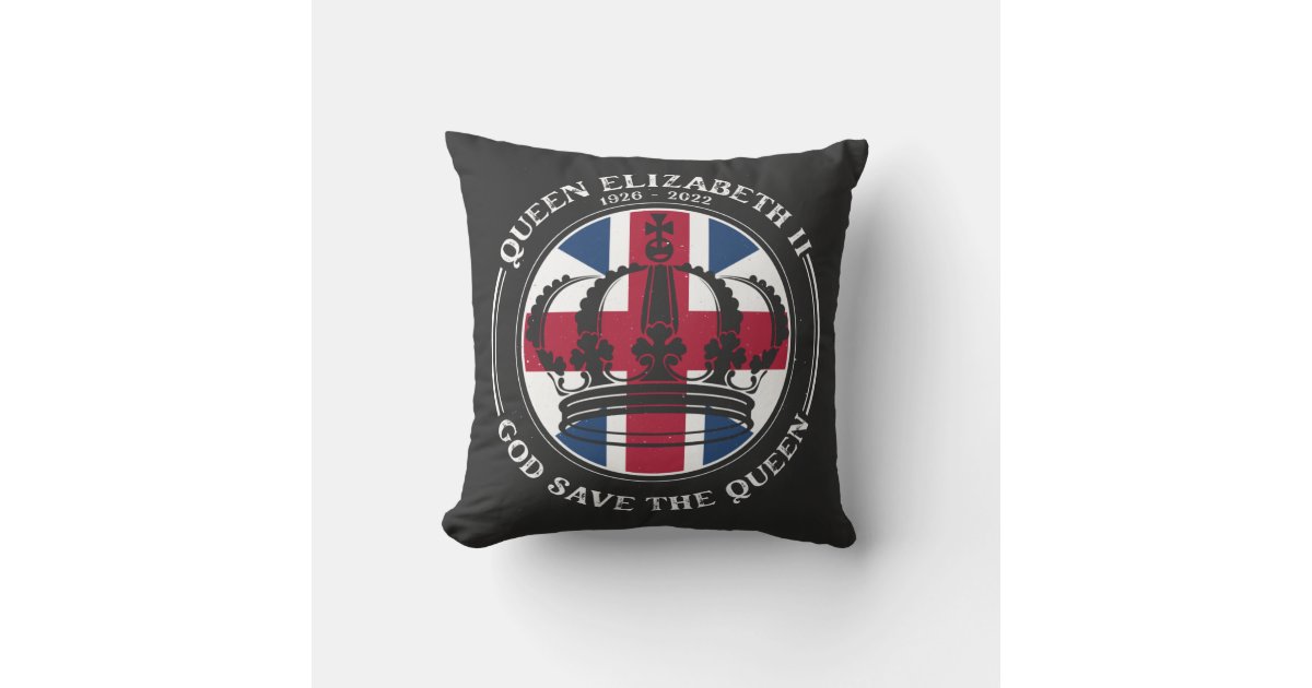 British Monarch Queen Elizabeth God Save The Queen Throw Pillow | Zazzle