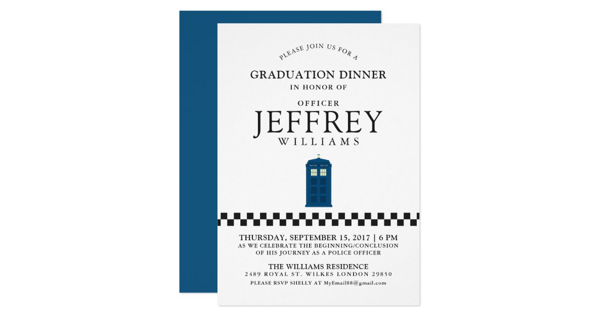 British Police Graduation Party | Announcement | Zazzle.com