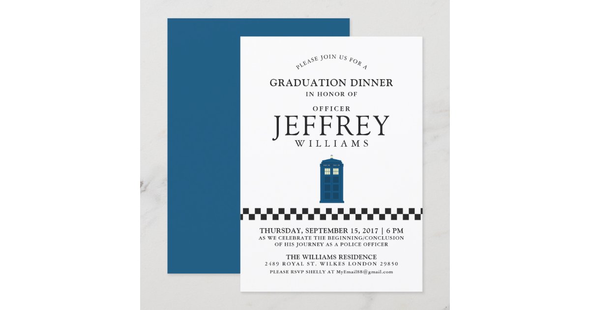 British Police Graduation Party | Announcement | Zazzle