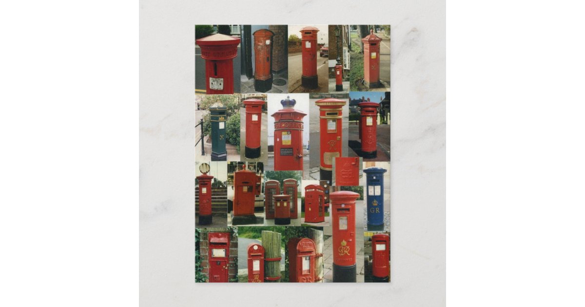 British postboxes postcard | Zazzle