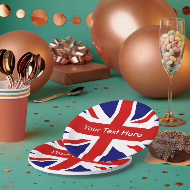 British Pub Union Jack Paper Plates | Zazzle