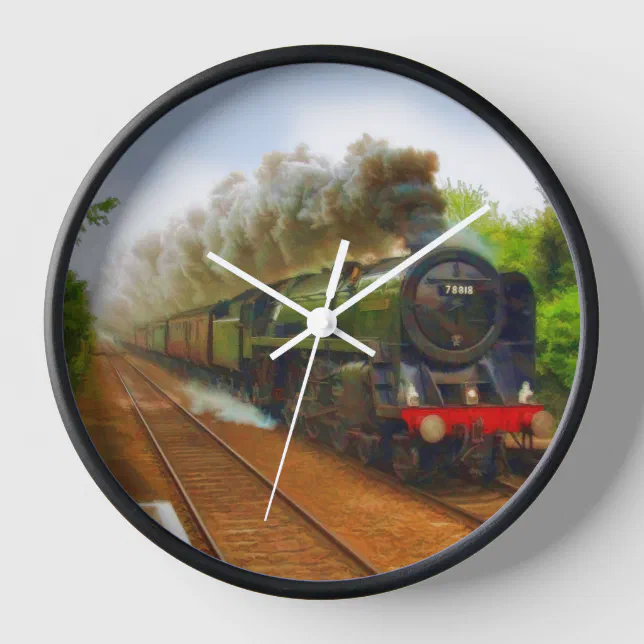 British Railway Steam Train for Trainspotters Art Clock | Zazzle