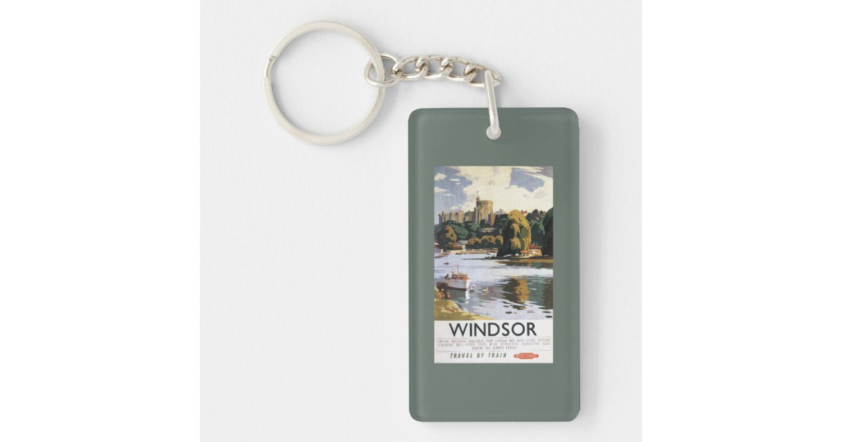 British Railways Windsor Castle Thames Poster Keychain | Zazzle