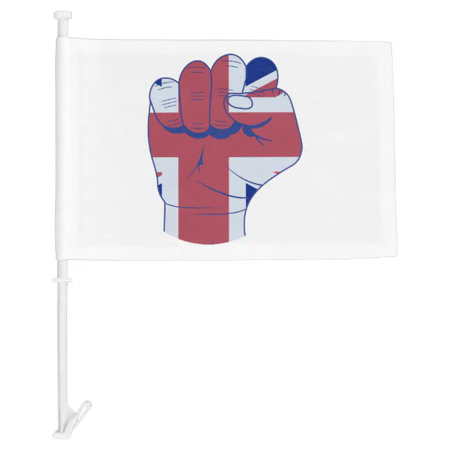 British Raised Fist Car Flag | Zazzle